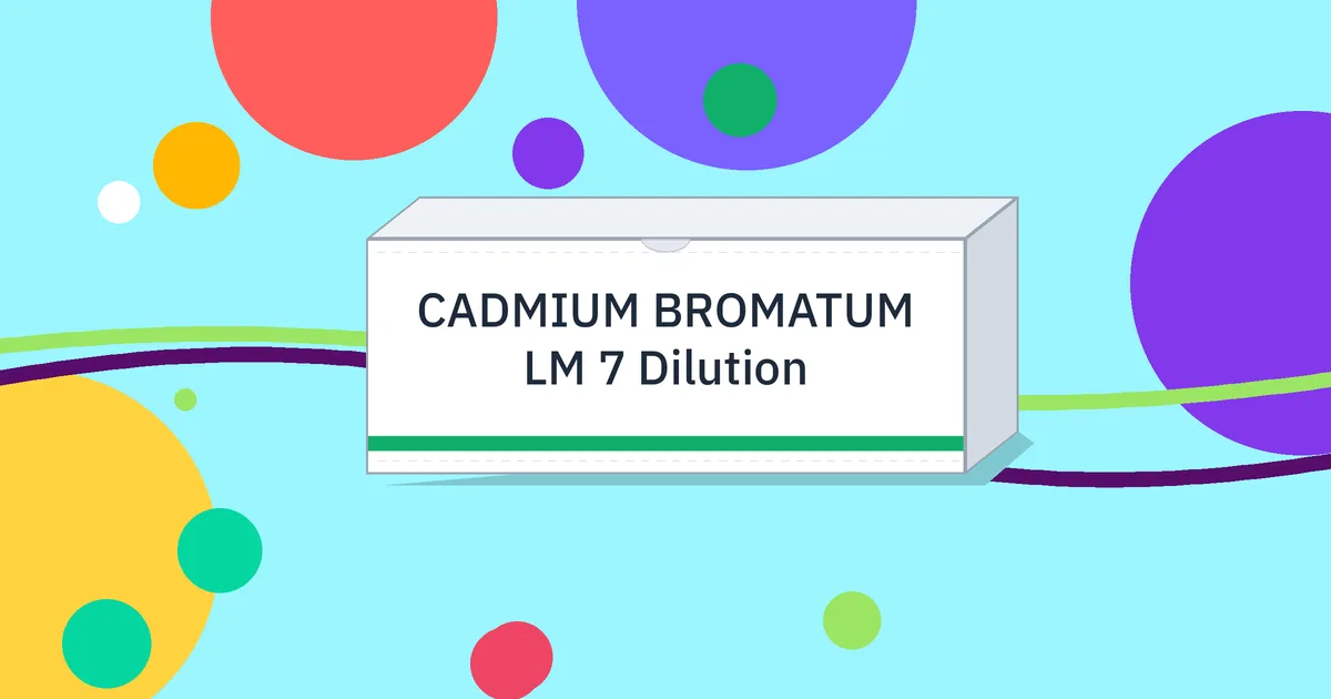 Symbolbild: Packung mit der Aufschrift CADMIUM BROMATUM LM 7 Dilution (PZN 12797788) – Verfügbarkeit und Bezug in Apotheken in Frankfurt am Main