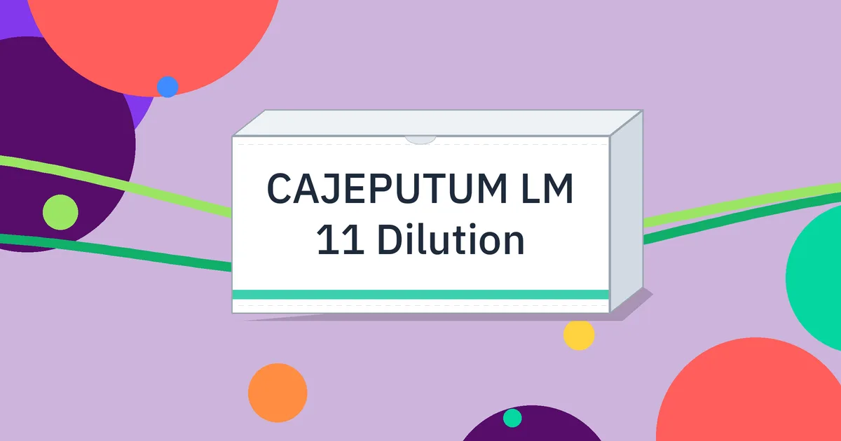 Symbolbild: Packung mit der Aufschrift CAJEPUTUM LM 11 Dilution (PZN 12799557) – Verfügbarkeit und Bezug in Apotheken in Frankfurt am Main