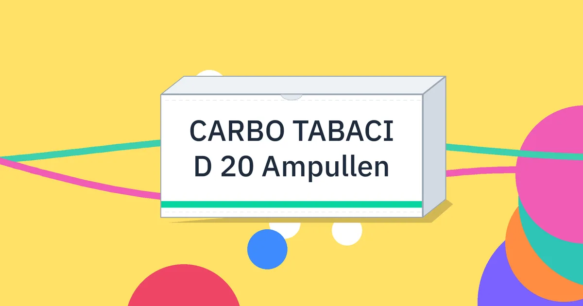 Symbolbild: Packung mit der Aufschrift CARBO TABACI D 20 Ampullen (PZN 07020856) – Verfügbarkeit und Bezug in Apotheken in Frankfurt am Main