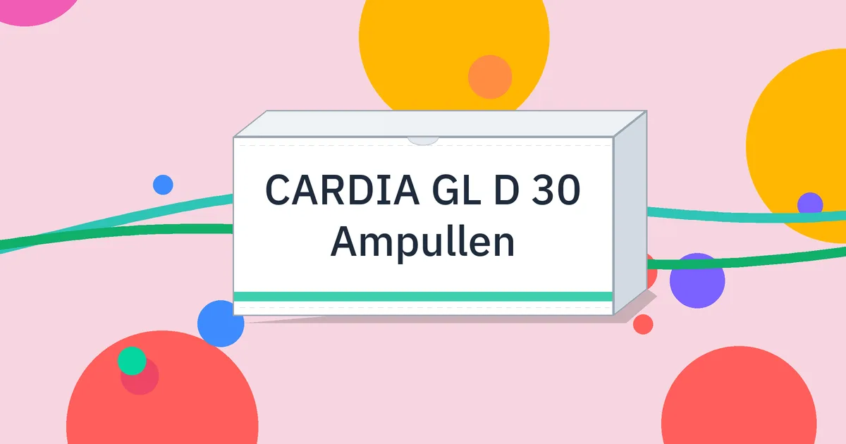 Symbolbild: Packung mit der Aufschrift CARDIA GL D 30 Ampullen (PZN 02910887) – Verfügbarkeit und Bezug in Apotheken in Frankfurt am Main