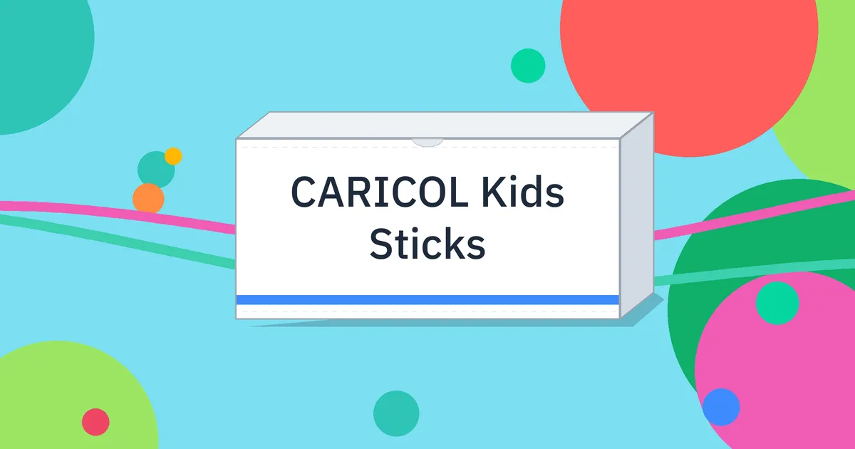 Symbolbild: Packung mit der Aufschrift CARICOL Kids Sticks (PZN 20592221) – Verfügbarkeit und Bezug in Apotheken in Frankfurt am Main