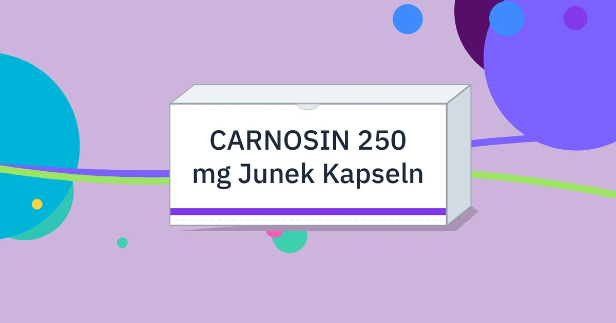 Symbolbild: Packung mit der Aufschrift CARNOSIN 250 mg Junek Kapseln (PZN 00985496) – Verfügbarkeit und Bezug in Apotheken in Frankfurt am Main