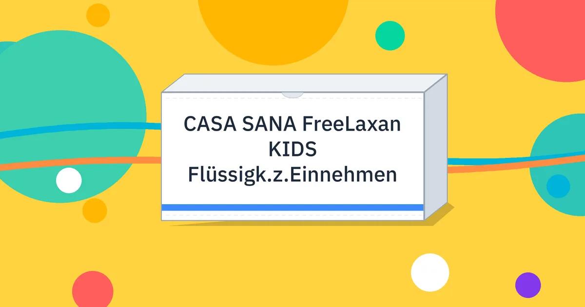 Symbolbild: Packung mit der Aufschrift CASA SANA FreeLaxan KIDS Flüssigk.z.Einnehmen (PZN 17549799) – Verfügbarkeit und Bezug in Apotheken in Frankfurt am Main