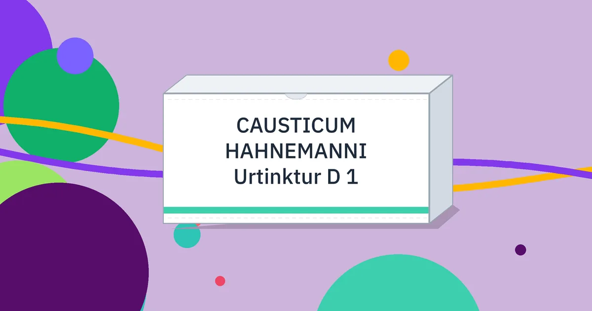 Symbolbild: Packung mit der Aufschrift CAUSTICUM HAHNEMANNI Urtinktur D 1 (PZN 07163834) – Verfügbarkeit und Bezug in Apotheken in Frankfurt am Main