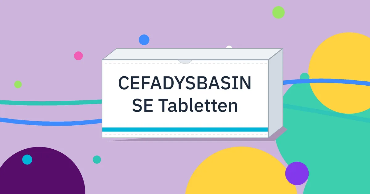 Symbolbild: Packung mit der Aufschrift CEFADYSBASIN SE Tabletten (PZN 07127904) – Verfügbarkeit und Bezug in Apotheken in Frankfurt am Main