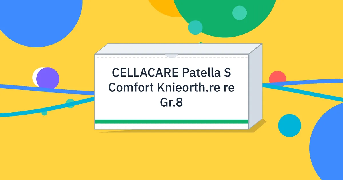 Symbolbild: Packung mit der Aufschrift CELLACARE Patella S Comfort Knieorth.re re Gr.8 (PZN 19251259) – Verfügbarkeit und Bezug in Apotheken in Frankfurt am Main
