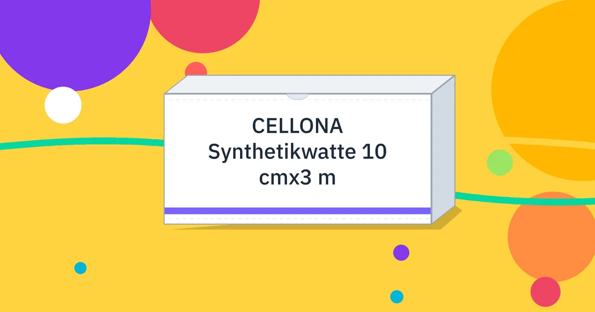 Symbolbild: Packung mit der Aufschrift CELLONA Synthetikwatte 10 cmx3 m (PZN 19200724) – Verfügbarkeit und Bezug in Apotheken in Frankfurt am Main