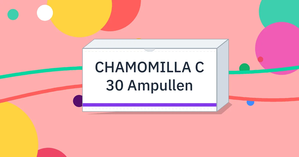 Symbolbild: Packung mit der Aufschrift CHAMOMILLA C 30 Ampullen (PZN 11705057) – Verfügbarkeit und Bezug in Apotheken in Frankfurt am Main
