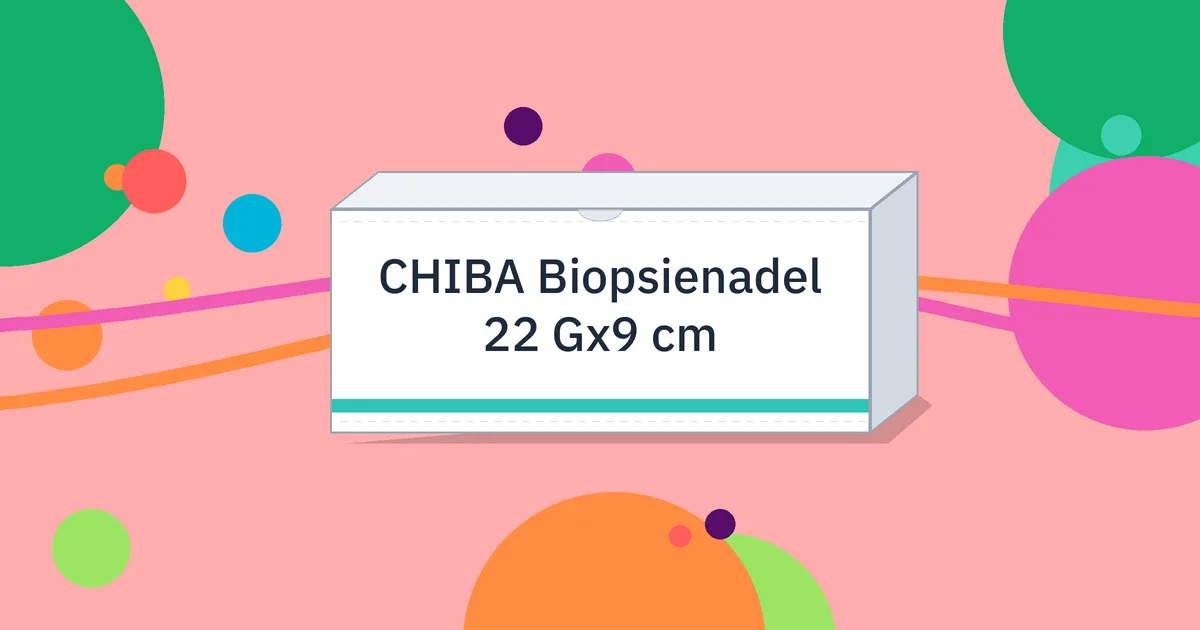Symbolbild: Packung mit der Aufschrift CHIBA Biopsienadel 22 Gx9 cm (PZN 09190829) – Verfügbarkeit und Bezug in Apotheken in Frankfurt am Main