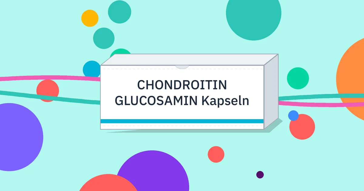 Symbolbild: Packung mit der Aufschrift CHONDROITIN GLUCOSAMIN Kapseln (PZN 10323862) – Verfügbarkeit und Bezug in Apotheken in Frankfurt am Main