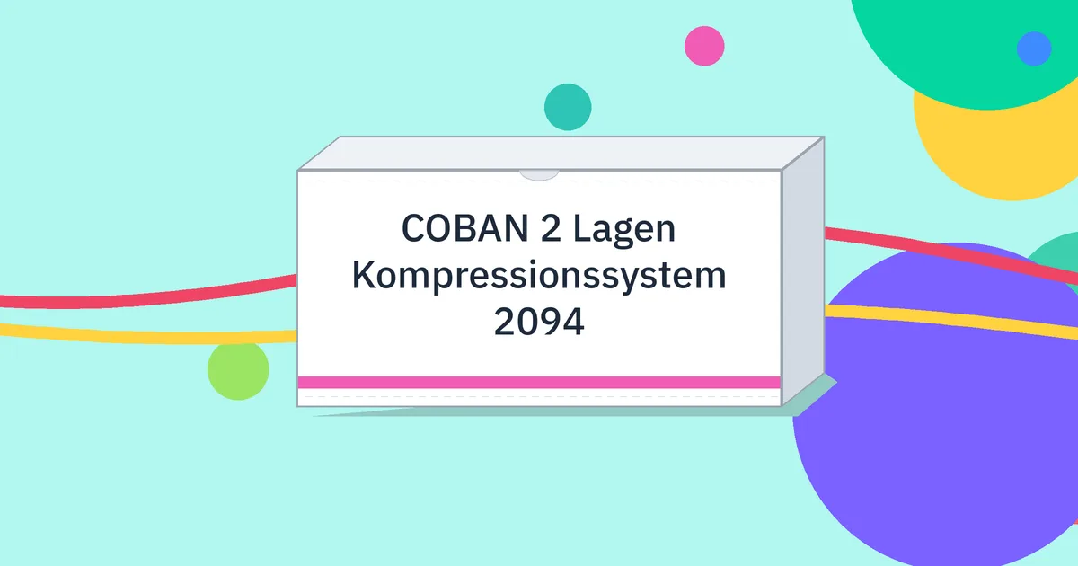 Symbolbild: Packung mit der Aufschrift COBAN 2 Lagen Kompressionssystem 2094 (PZN 01529955) – Verfügbarkeit und Bezug in Apotheken in Frankfurt am Main