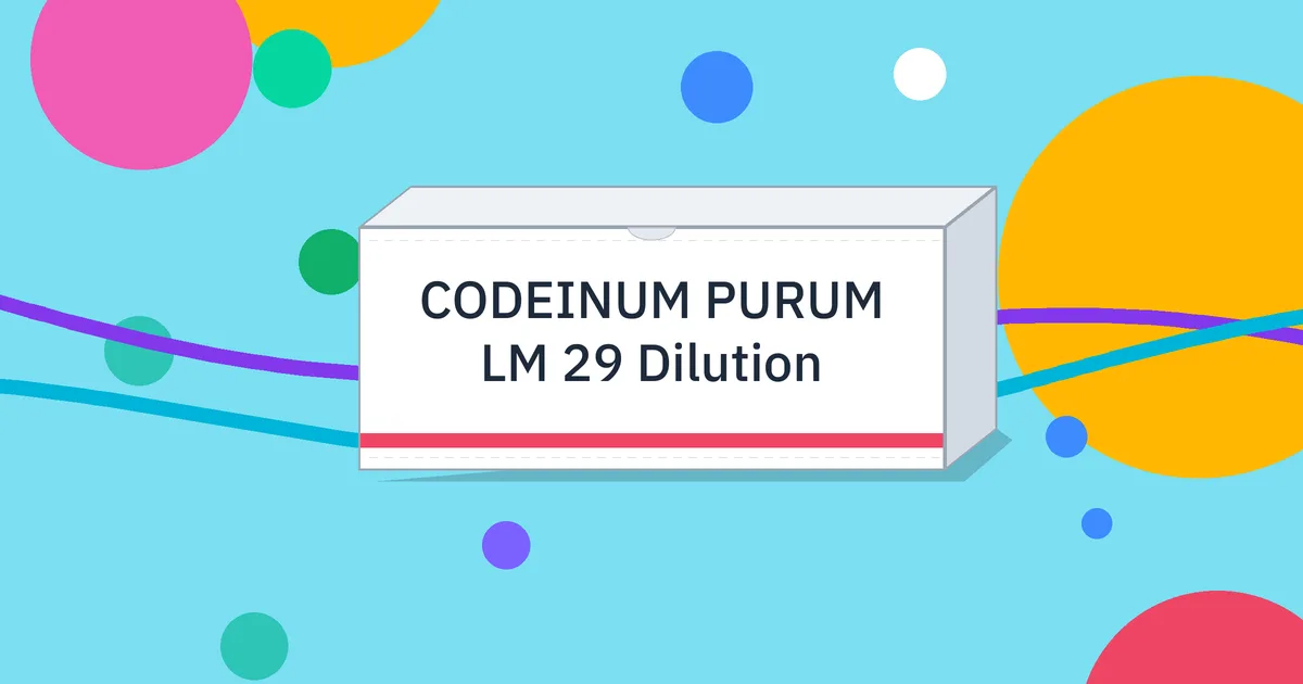 Symbolbild: Packung mit der Aufschrift CODEINUM PURUM LM 29 Dilution (PZN 12830646) – Verfügbarkeit und Bezug in Apotheken in Frankfurt am Main