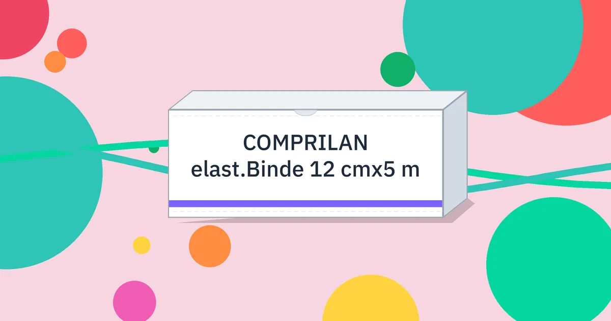 Symbolbild: Packung mit der Aufschrift COMPRILAN elast.Binde 12 cmx5 m (PZN 19960145) – Verfügbarkeit und Bezug in Apotheken in Frankfurt am Main