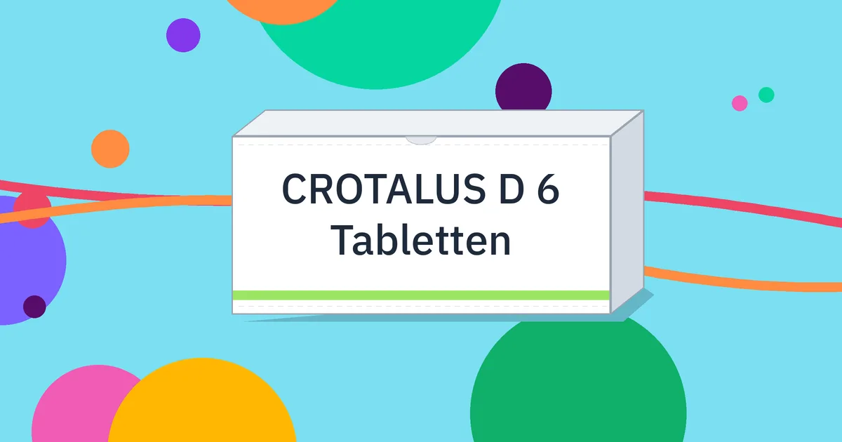 Symbolbild: Packung mit der Aufschrift CROTALUS D 6 Tabletten (PZN 02897508) – Verfügbarkeit und Bezug in Apotheken in Frankfurt am Main