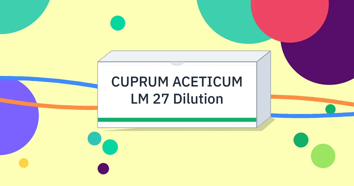 Symbolbild: Packung mit der Aufschrift CUPRUM ACETICUM LM 27 Dilution (PZN 12837453) – Verfügbarkeit und Bezug in Apotheken in Frankfurt am Main