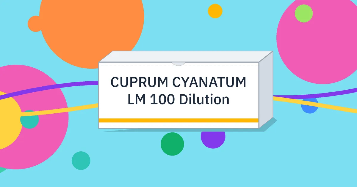 Symbolbild: Packung mit der Aufschrift CUPRUM CYANATUM LM 100 Dilution (PZN 13458479) – Verfügbarkeit und Bezug in Apotheken in Frankfurt am Main