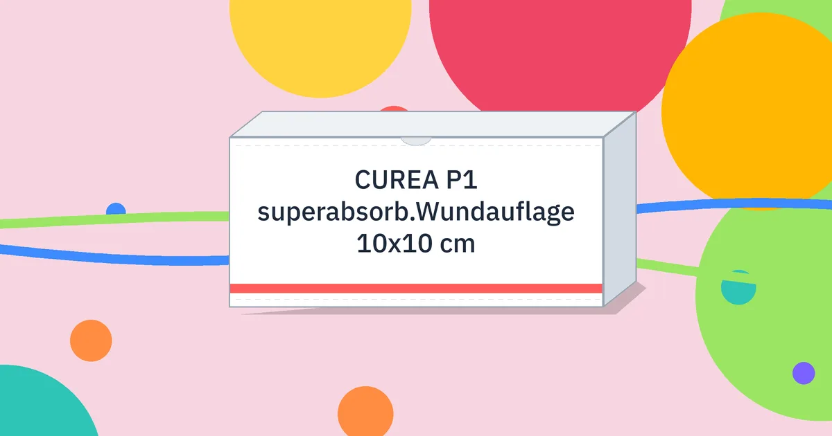 Symbolbild: Packung mit der Aufschrift CUREA P1 superabsorb.Wundauflage 10x10 cm (PZN 04122585) – Verfügbarkeit und Bezug in Apotheken in Frankfurt am Main