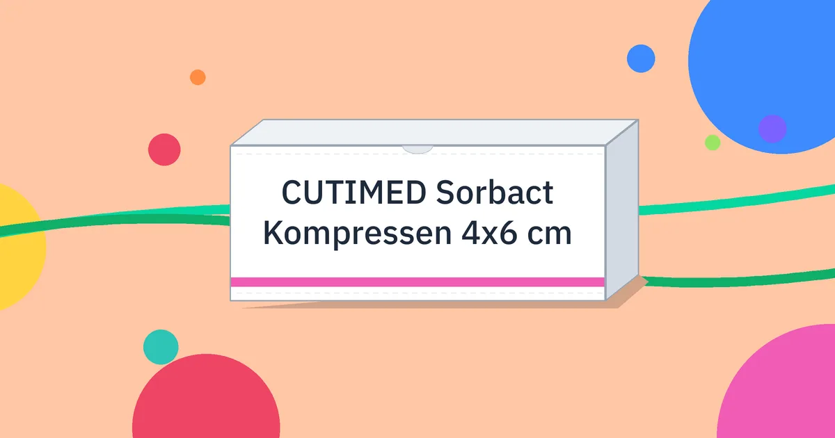 Symbolbild: Packung mit der Aufschrift CUTIMED Sorbact Kompressen 4x6 cm (PZN 16595780) – Verfügbarkeit und Bezug in Apotheken in Frankfurt am Main