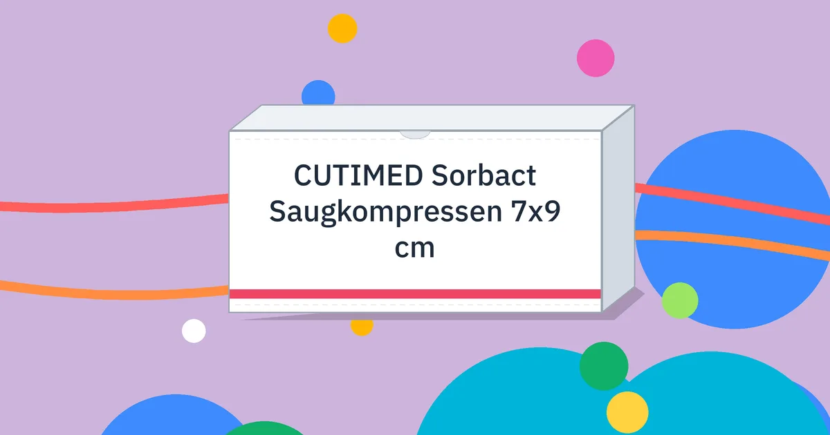 Symbolbild: Packung mit der Aufschrift CUTIMED Sorbact Saugkompressen 7x9 cm (PZN 07343275) – Verfügbarkeit und Bezug in Apotheken in Frankfurt am Main