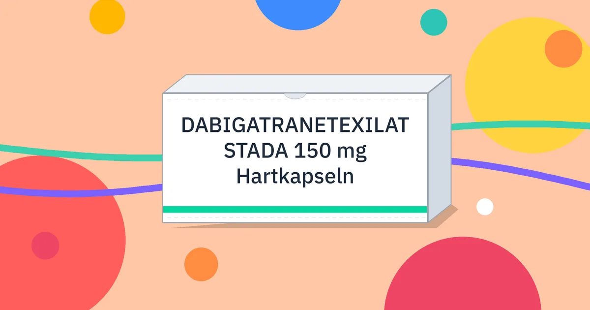 Symbolbild: Packung mit der Aufschrift DABIGATRANETEXILAT STADA 150 mg Hartkapseln (PZN 17397183) – Verfügbarkeit und Bezug in Apotheken in Frankfurt am Main