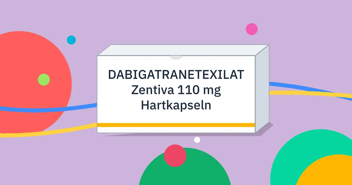 Symbolbild: Packung mit der Aufschrift DABIGATRANETEXILAT Zentiva 110 mg Hartkapseln (PZN 19483538) – Verfügbarkeit und Bezug in Apotheken in Frankfurt am Main