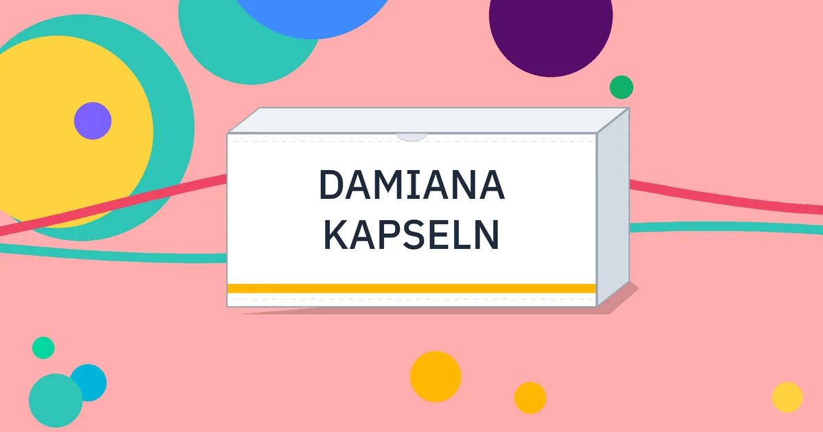 Symbolbild: Packung mit der Aufschrift DAMIANA KAPSELN (PZN 04838059) – Verfügbarkeit und Bezug in Apotheken in Frankfurt am Main