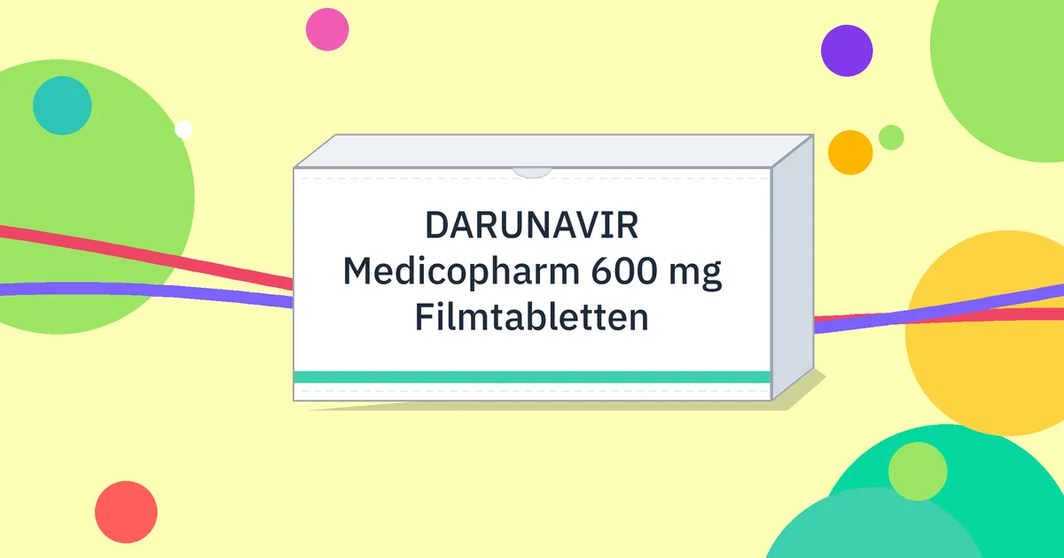 Symbolbild: Packung mit der Aufschrift DARUNAVIR Medicopharm 600 mg Filmtabletten (PZN 19145379) – Verfügbarkeit und Bezug in Apotheken in Frankfurt am Main