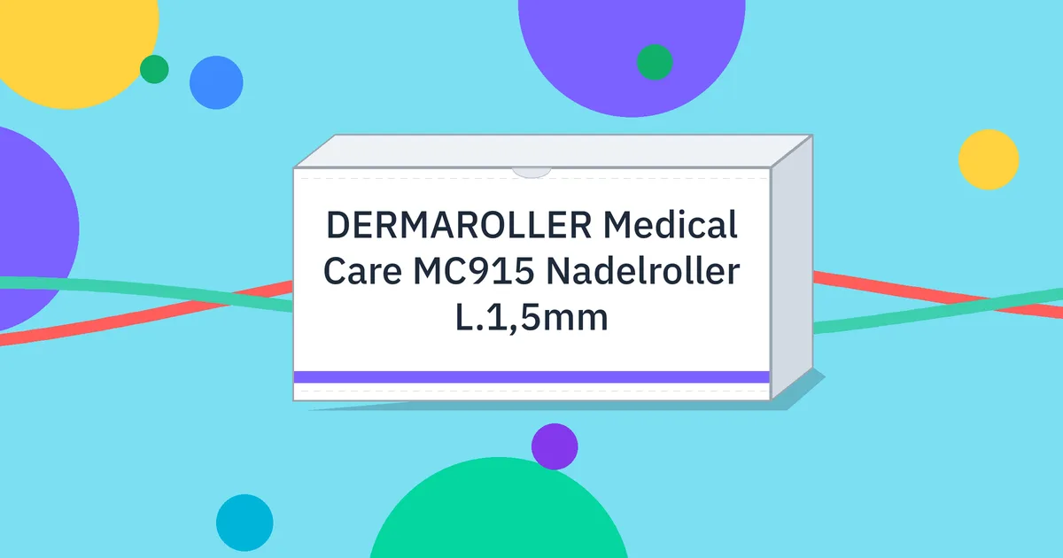 Symbolbild: Packung mit der Aufschrift DERMAROLLER Medical Care MC915 Nadelroller L.1,5mm (PZN 19399499) – Verfügbarkeit und Bezug in Apotheken in Frankfurt am Main