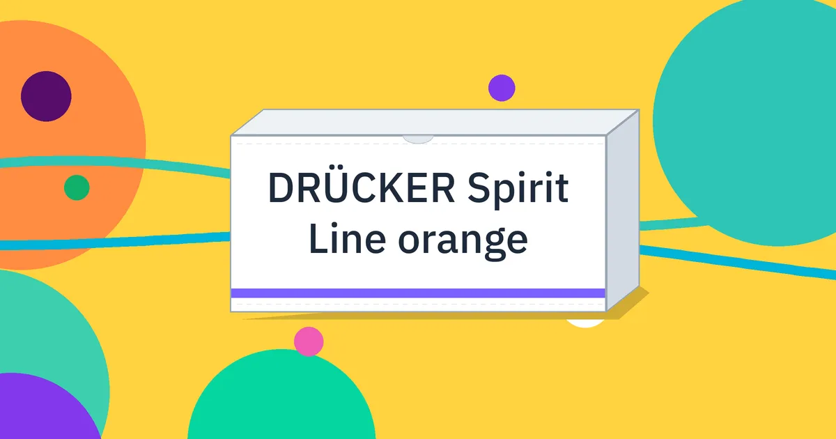 Symbolbild: Packung mit der Aufschrift DRÜCKER Spirit Line orange (PZN 01516527) – Verfügbarkeit und Bezug in Apotheken in Frankfurt am Main