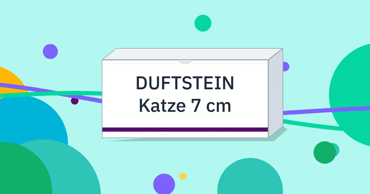 Symbolbild: Packung mit der Aufschrift DUFTSTEIN Katze 7 cm (PZN 06943487) – Verfügbarkeit und Bezug in Apotheken in Frankfurt am Main