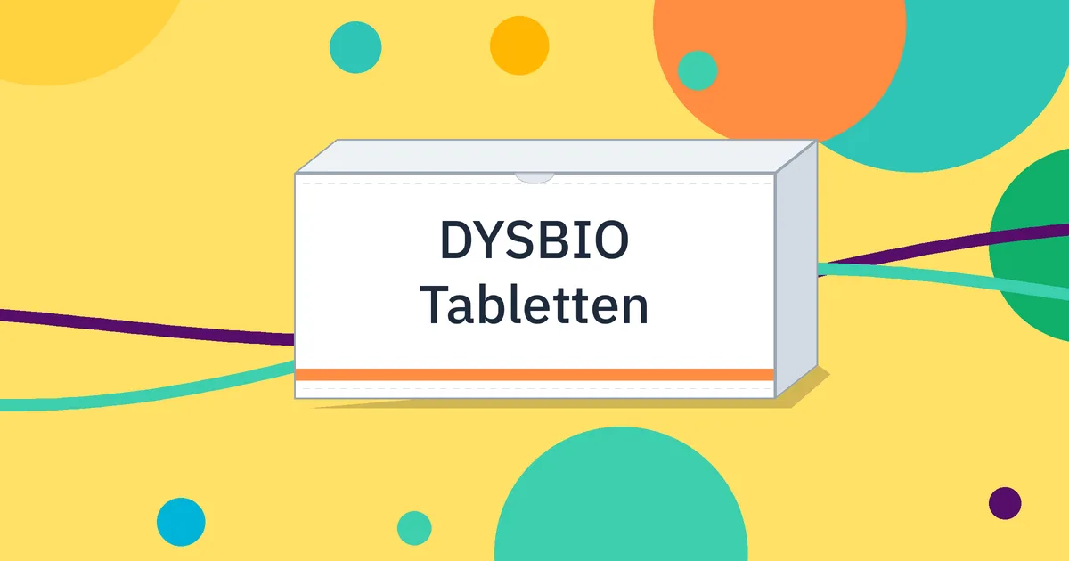 Symbolbild: Packung mit der Aufschrift DYSBIO Tabletten (PZN 08489035) – Verfügbarkeit und Bezug in Apotheken in Frankfurt am Main