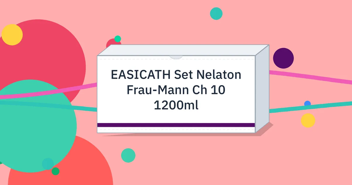 Symbolbild: Packung mit der Aufschrift EASICATH Set Nelaton Frau-Mann Ch 10 1200ml (PZN 01302826) – Verfügbarkeit und Bezug in Apotheken in Frankfurt am Main