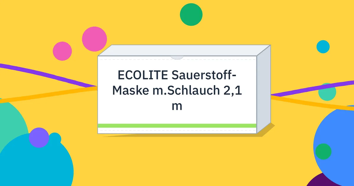 Symbolbild: Packung mit der Aufschrift ECOLITE Sauerstoff-Maske m.Schlauch 2,1 m (PZN 16159636) – Verfügbarkeit und Bezug in Apotheken in Frankfurt am Main