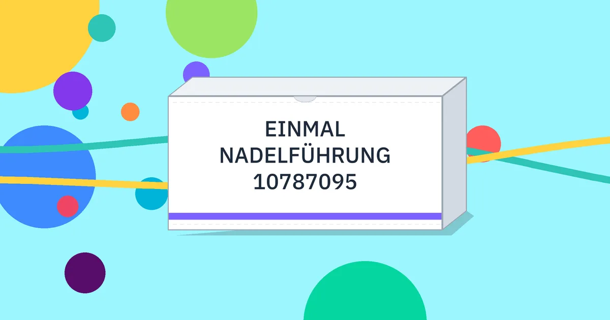 Symbolbild: Packung mit der Aufschrift EINMAL NADELFÜHRUNG 10787095 (PZN 16258284) – Verfügbarkeit und Bezug in Apotheken in Frankfurt am Main