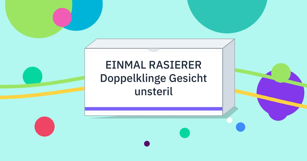 Symbolbild: Packung mit der Aufschrift EINMAL RASIERER Doppelklinge Gesicht unsteril (PZN 13920328) – Verfügbarkeit und Bezug in Apotheken in Frankfurt am Main