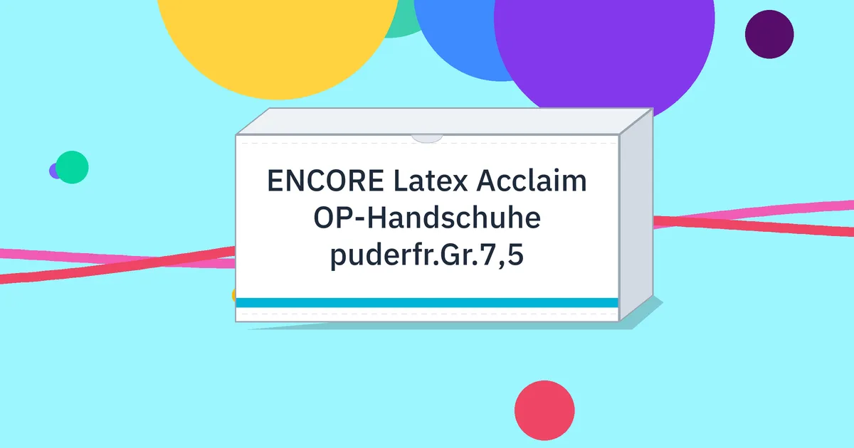 Symbolbild: Packung mit der Aufschrift ENCORE Latex Acclaim OP-Handschuhe puderfr.Gr.7,5 (PZN 13164401) – Verfügbarkeit und Bezug in Apotheken in Frankfurt am Main