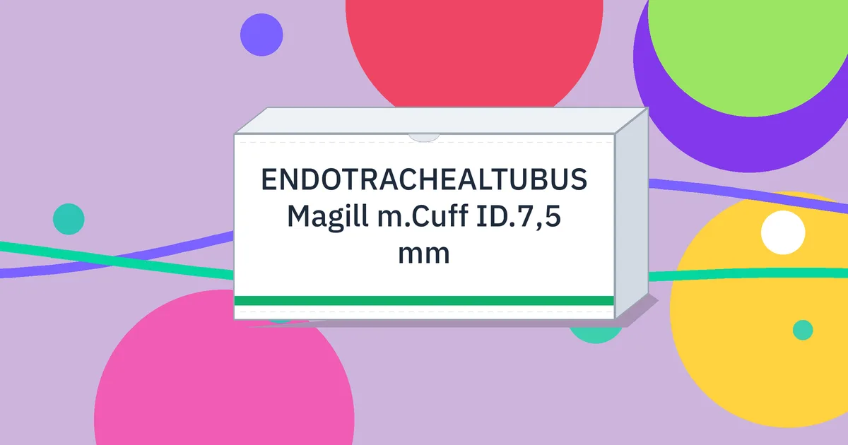 Symbolbild: Packung mit der Aufschrift ENDOTRACHEALTUBUS Magill m.Cuff ID.7,5 mm (PZN 07217470) – Verfügbarkeit und Bezug in Apotheken in Frankfurt am Main