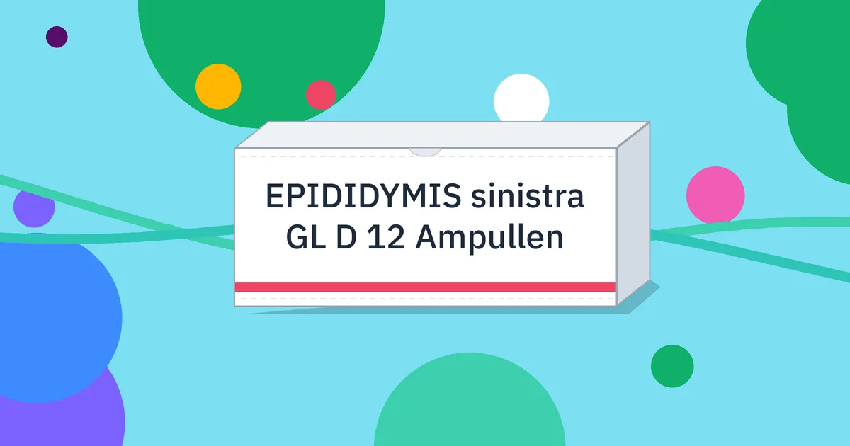 Symbolbild: Packung mit der Aufschrift EPIDIDYMIS sinistra GL D 12 Ampullen (PZN 02921164) – Verfügbarkeit und Bezug in Apotheken in Frankfurt am Main
