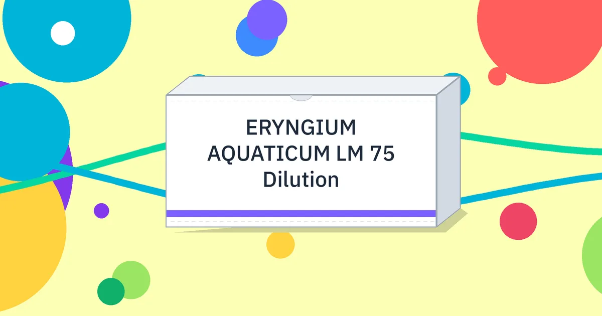 Symbolbild: Packung mit der Aufschrift ERYNGIUM AQUATICUM LM 75 Dilution (PZN 13478849) – Verfügbarkeit und Bezug in Apotheken in Frankfurt am Main