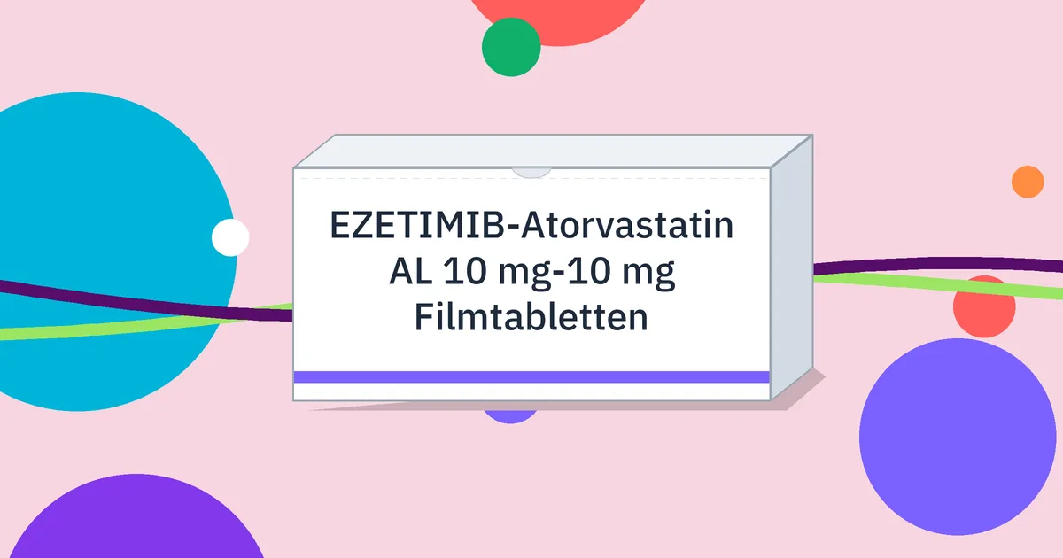 Symbolbild: Packung mit der Aufschrift EZETIMIB-Atorvastatin AL 10 mg-10 mg Filmtabletten (PZN 19181145) – Verfügbarkeit und Bezug in Apotheken in Frankfurt am Main