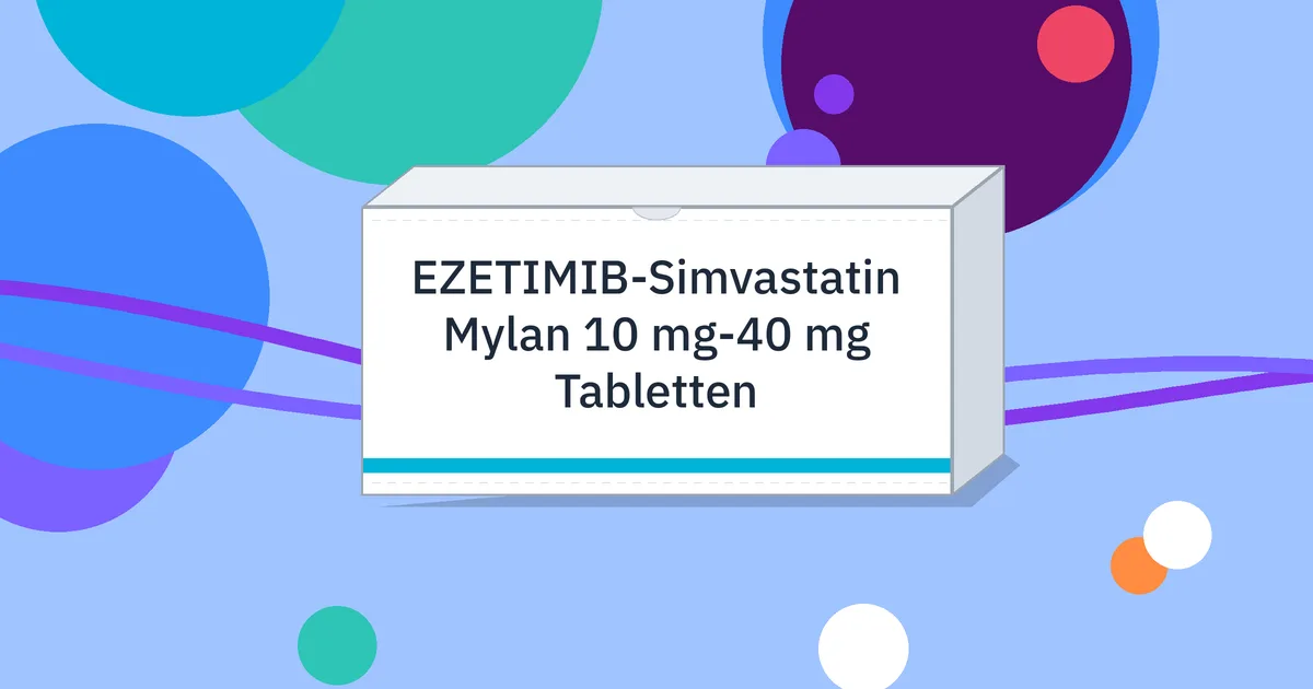Symbolbild: Packung mit der Aufschrift EZETIMIB-Simvastatin Mylan 10 mg-40 mg Tabletten (PZN 13857050) – Verfügbarkeit und Bezug in Apotheken in Frankfurt am Main