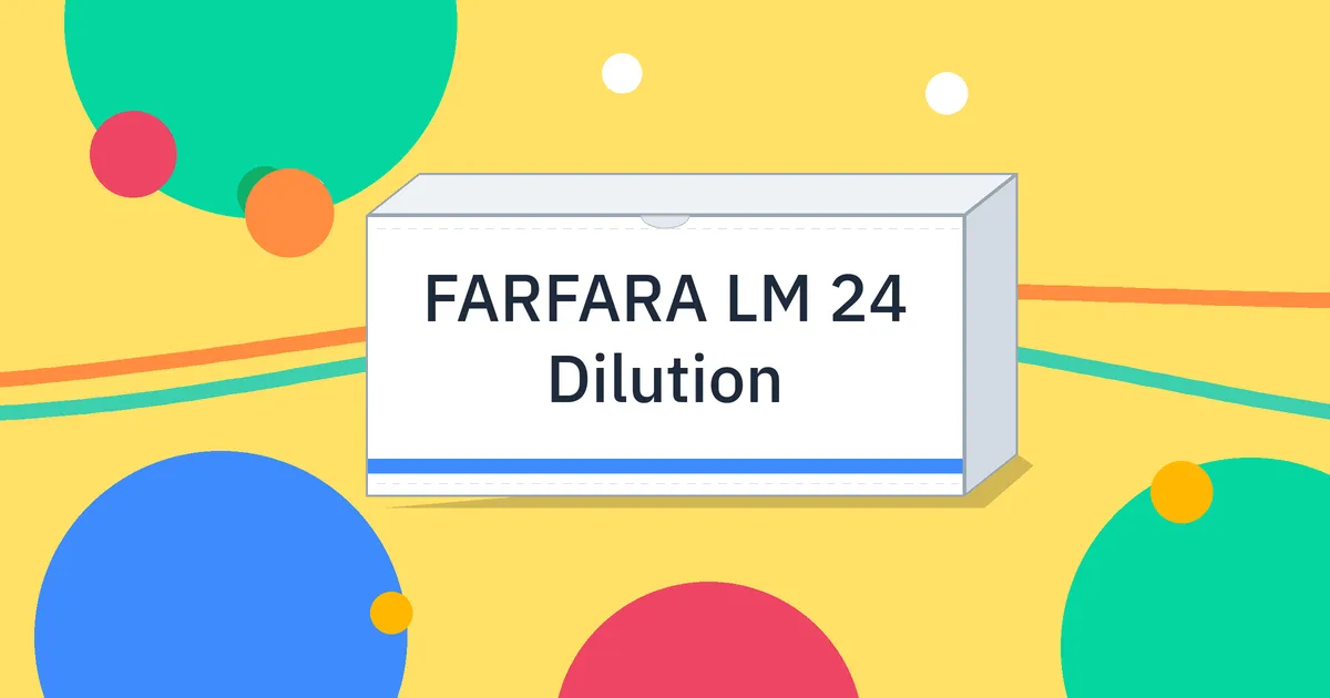 Symbolbild: Packung mit der Aufschrift FARFARA LM 24 Dilution (PZN 13487558) – Verfügbarkeit und Bezug in Apotheken in Frankfurt am Main