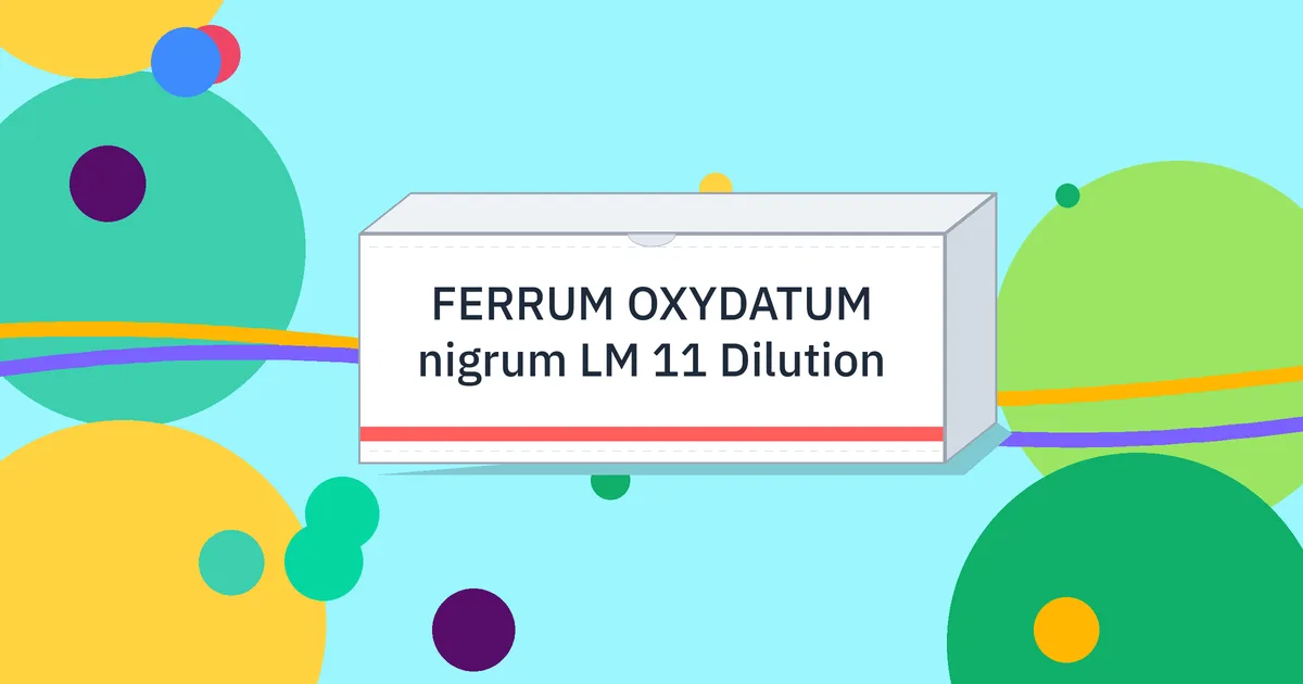 Symbolbild: Packung mit der Aufschrift FERRUM OXYDATUM nigrum LM 11 Dilution (PZN 12851192) – Verfügbarkeit und Bezug in Apotheken in Frankfurt am Main