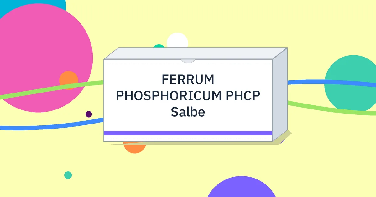 Symbolbild: Packung mit der Aufschrift FERRUM PHOSPHORICUM PHCP Salbe (PZN 04494306) – Verfügbarkeit und Bezug in Apotheken in Frankfurt am Main