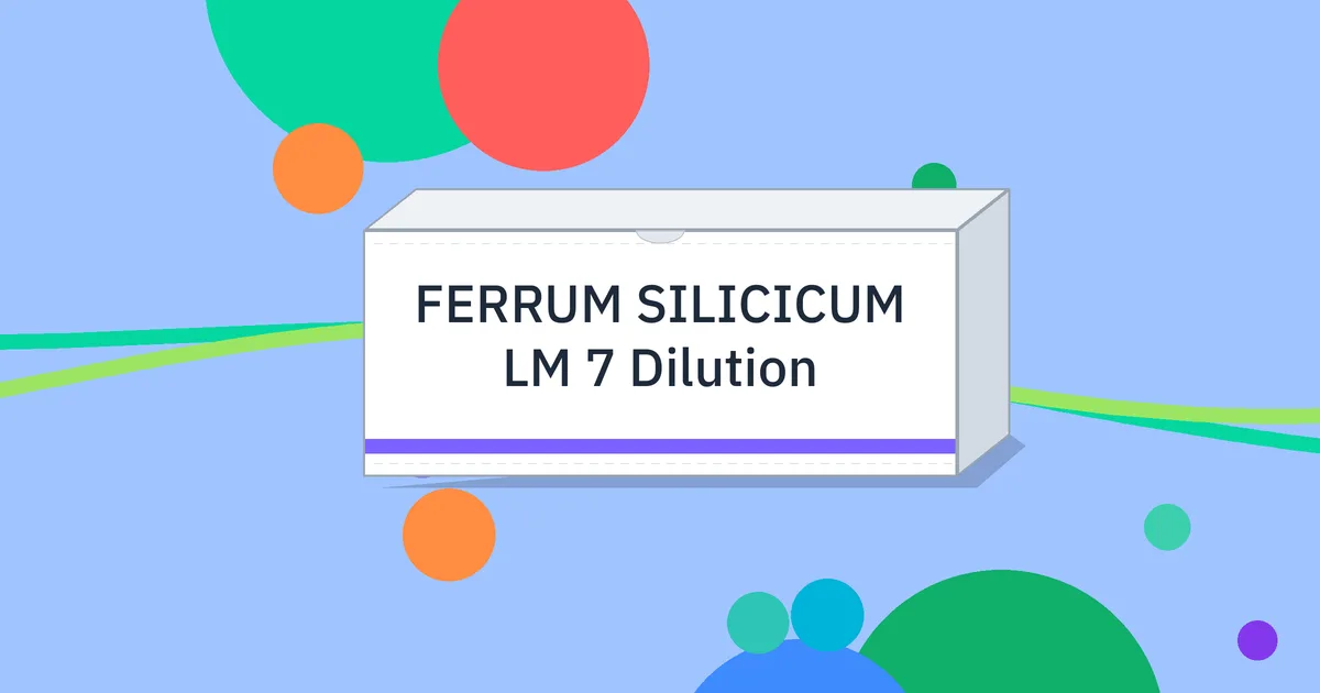 Symbolbild: Packung mit der Aufschrift FERRUM SILICICUM LM 7 Dilution (PZN 12852978) – Verfügbarkeit und Bezug in Apotheken in Frankfurt am Main