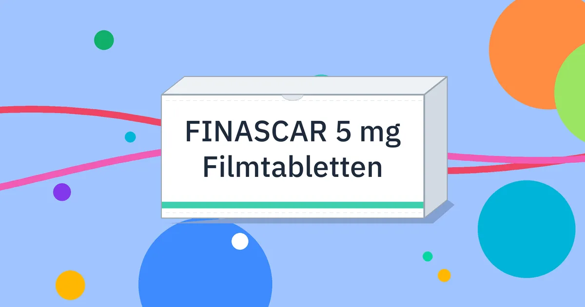 Symbolbild: Packung mit der Aufschrift FINASCAR 5 mg Filmtabletten (PZN 00608285) – Verfügbarkeit und Bezug in Apotheken in Frankfurt am Main