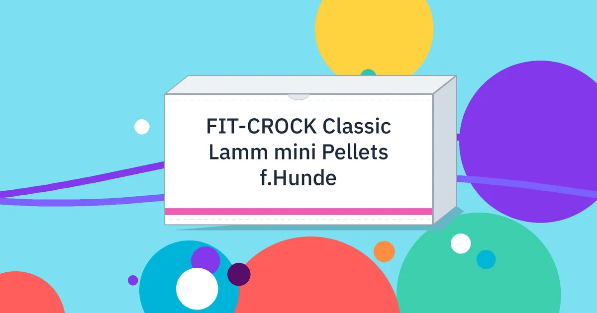Symbolbild: Packung mit der Aufschrift FIT-CROCK Classic Lamm mini Pellets f.Hunde (PZN 16618469) – Verfügbarkeit und Bezug in Apotheken in Frankfurt am Main