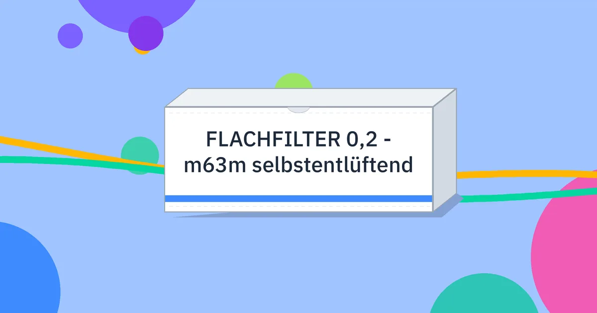 Symbolbild: Packung mit der Aufschrift FLACHFILTER 0,2 -m63m selbstentlüftend (PZN 07288582) – Verfügbarkeit und Bezug in Apotheken in Frankfurt am Main