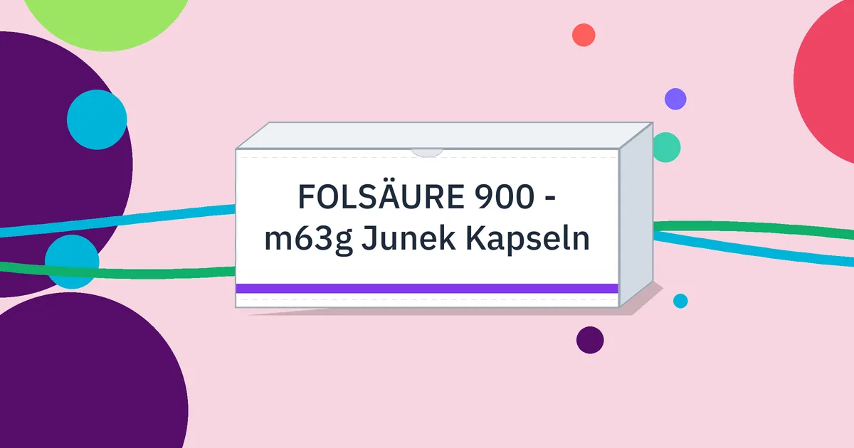 Symbolbild: Packung mit der Aufschrift FOLSÄURE 900 -m63g Junek Kapseln (PZN 04366979) – Verfügbarkeit und Bezug in Apotheken in Frankfurt am Main