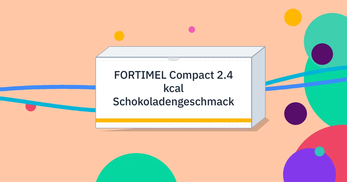 Symbolbild: Packung mit der Aufschrift FORTIMEL Compact 2.4 kcal Schokoladengeschmack (PZN 16596578) – Verfügbarkeit und Bezug in Apotheken in Frankfurt am Main